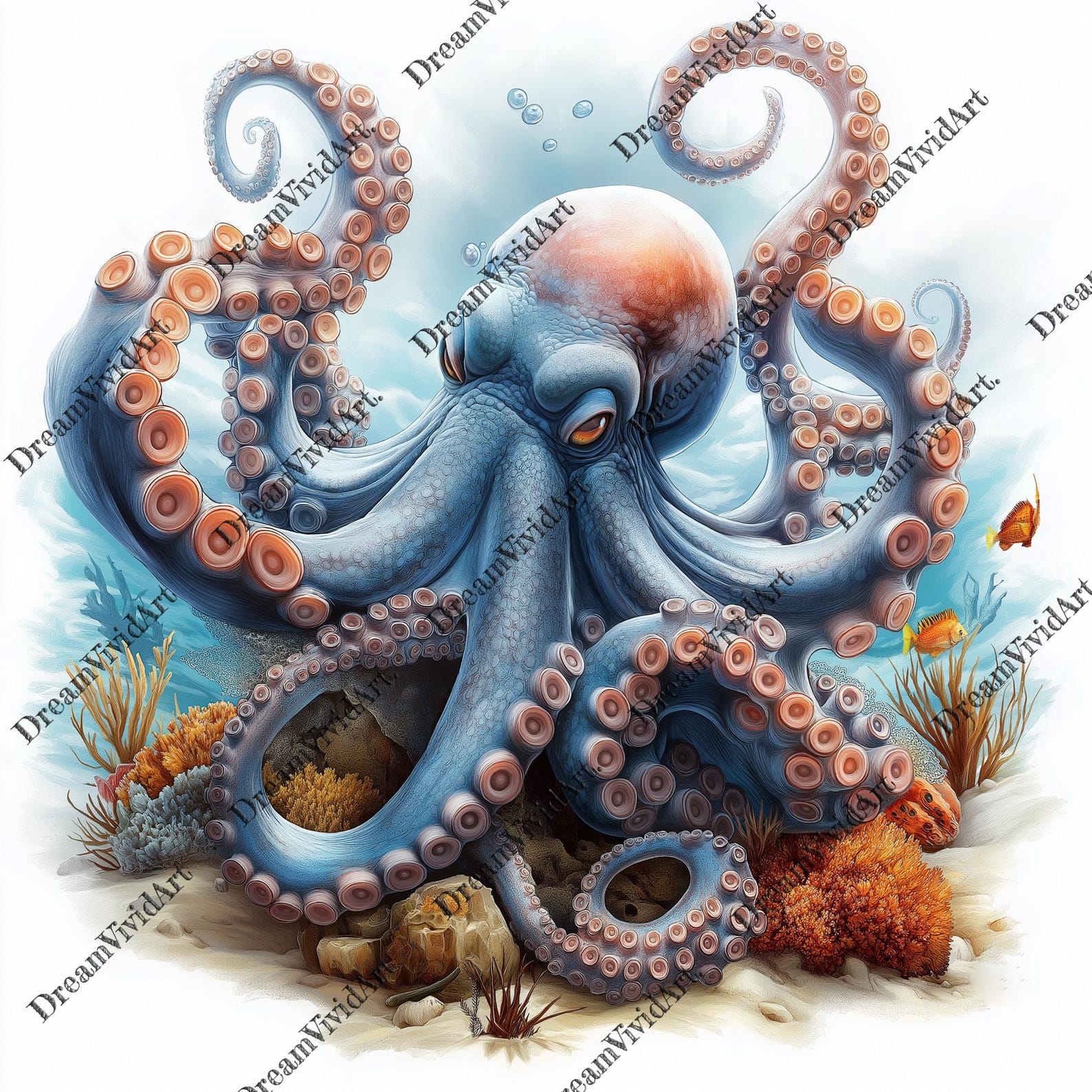 6 Octopus Clipart, Octopus Clipart PNG, Digital Graphic, Instant ...