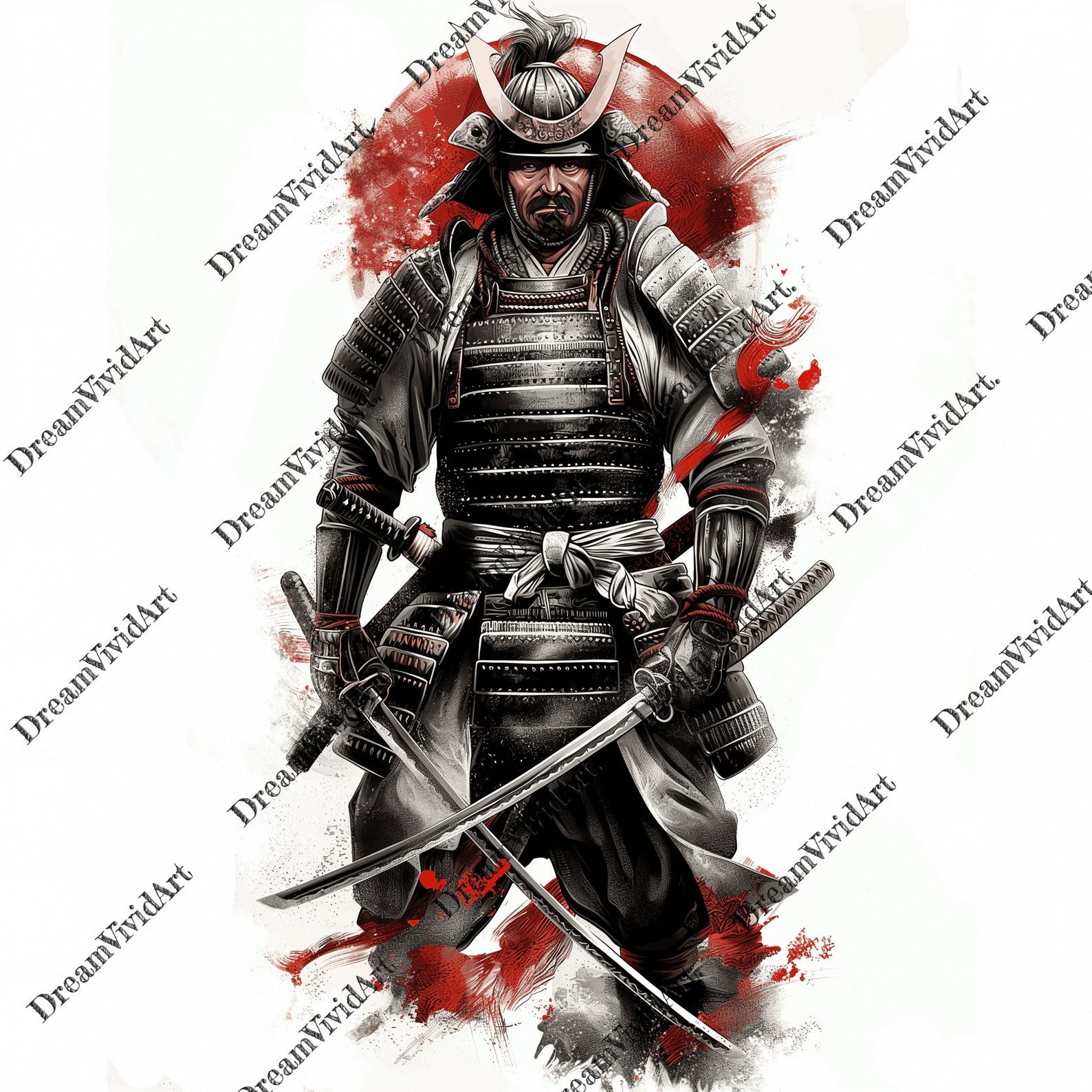 Samurai Tattoo Design, Digital Clipart, Samurai Clip Art, Tattoo ...