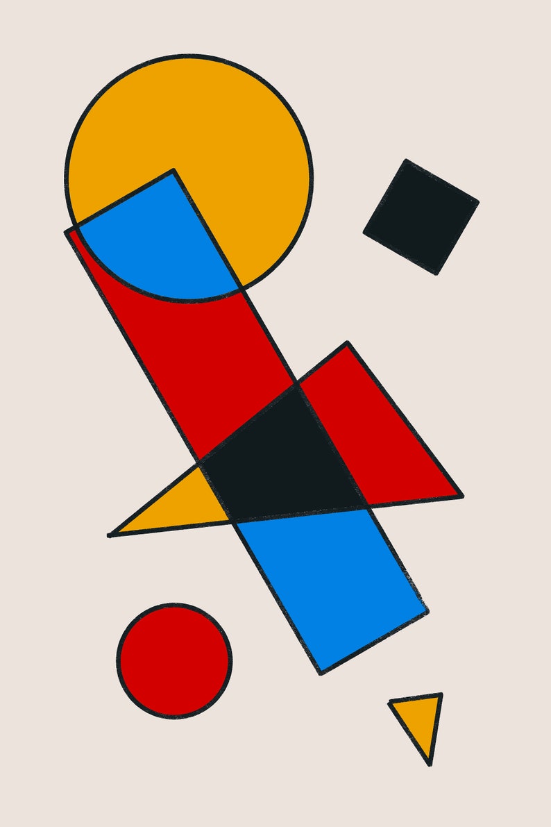 Geometric Shapes Art Colourful Printable Wall Art Digital Download - Etsy