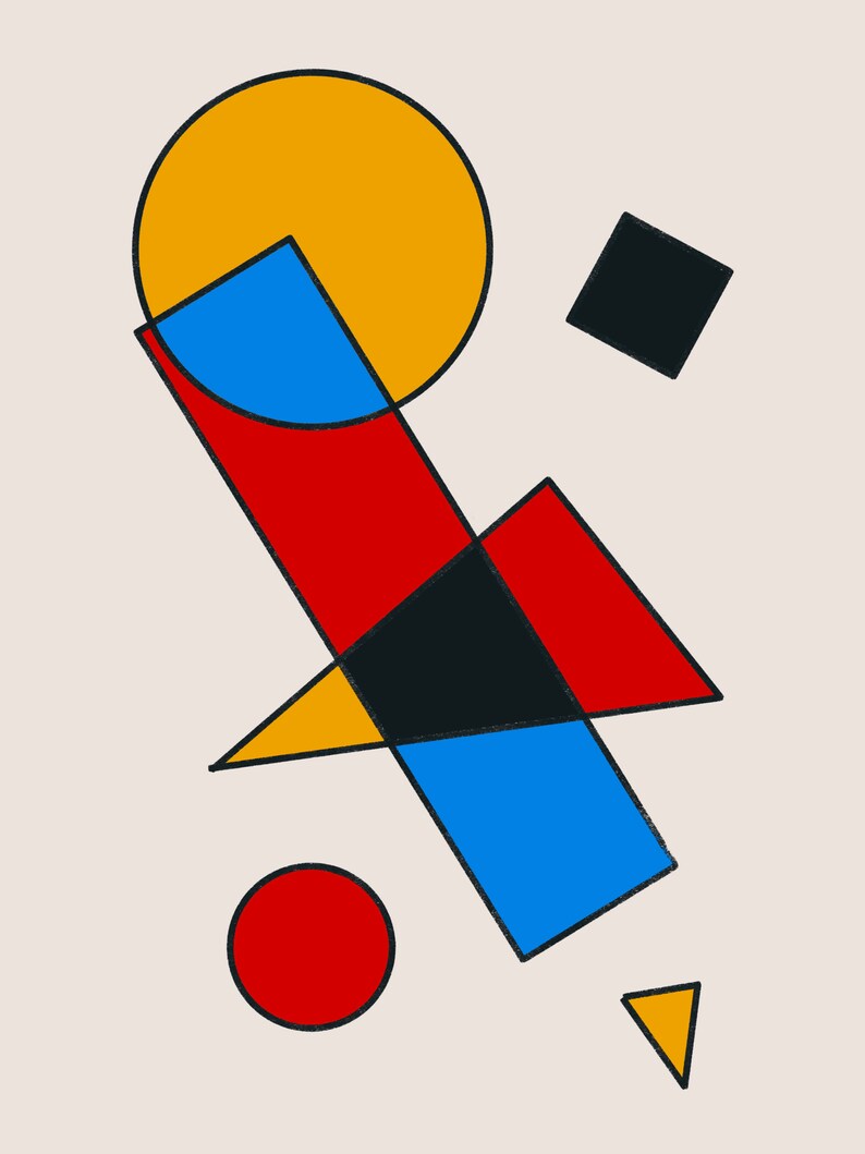 Geometric Shapes Art Colourful Printable Wall Art Digital Download - Etsy