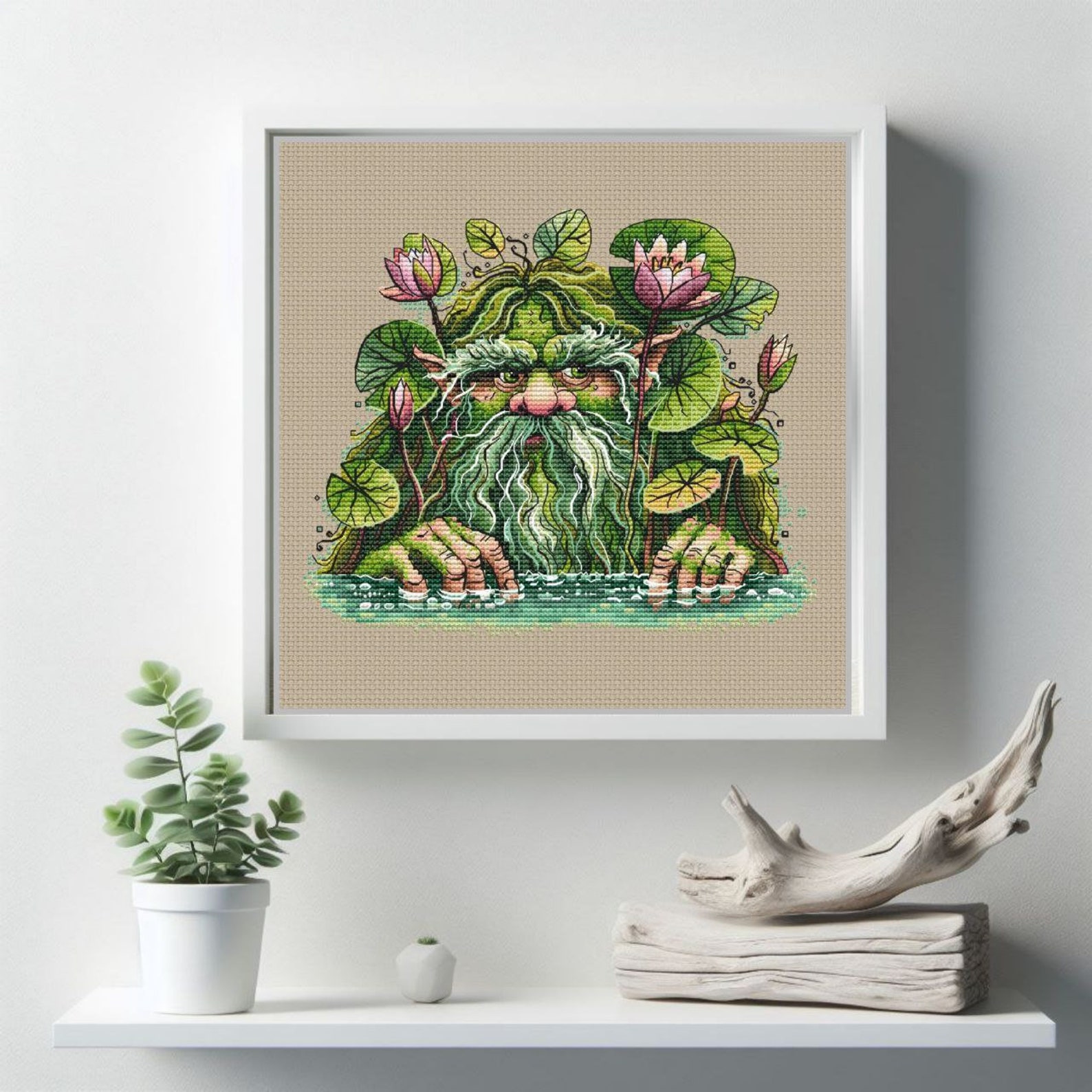 Fantasy Fairy Tale Creature Bolotyanyk Cross Stitch Pattern, Swamp Man ...