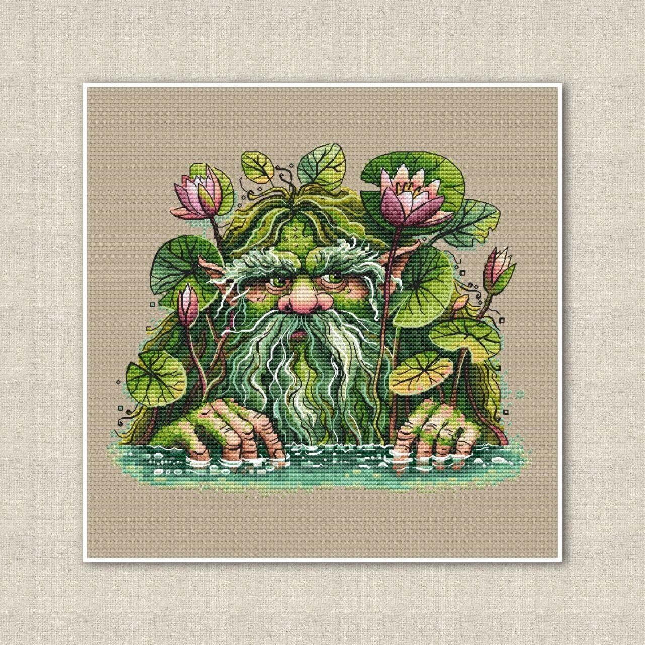 Fantasy Fairy Tale Creature Bolotyanyk Cross Stitch Pattern, Swamp Man ...
