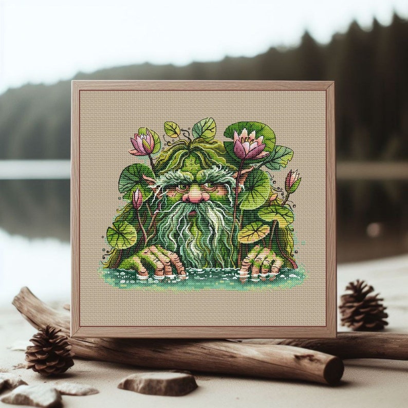 Fantasy Fairy Tale Creature Bolotyanyk Cross Stitch Pattern, Swamp Man ...