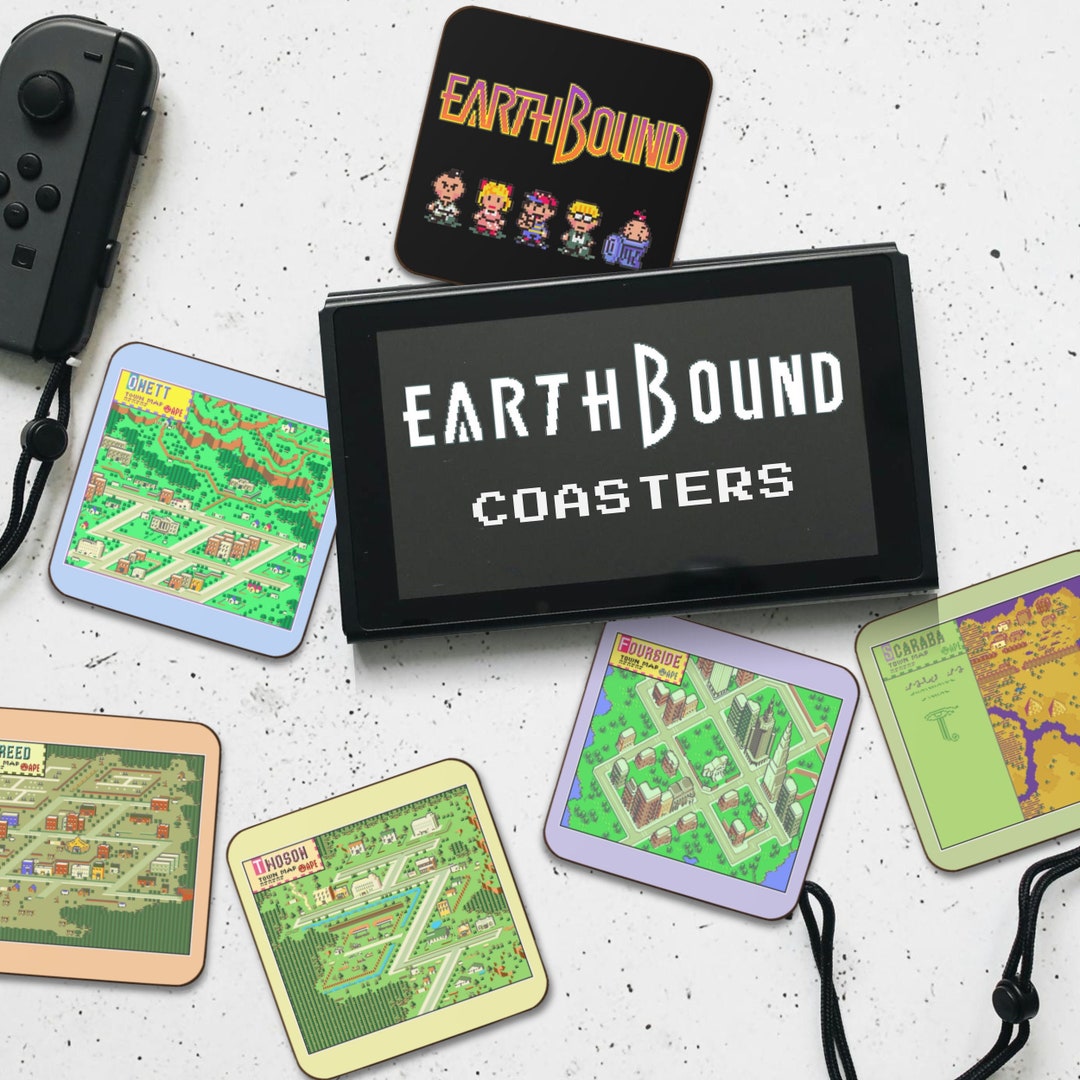 Earthbound Mother 2 Onett Twoson Threed Fourside Scaraba Retro Video Game Hardboard Back ...