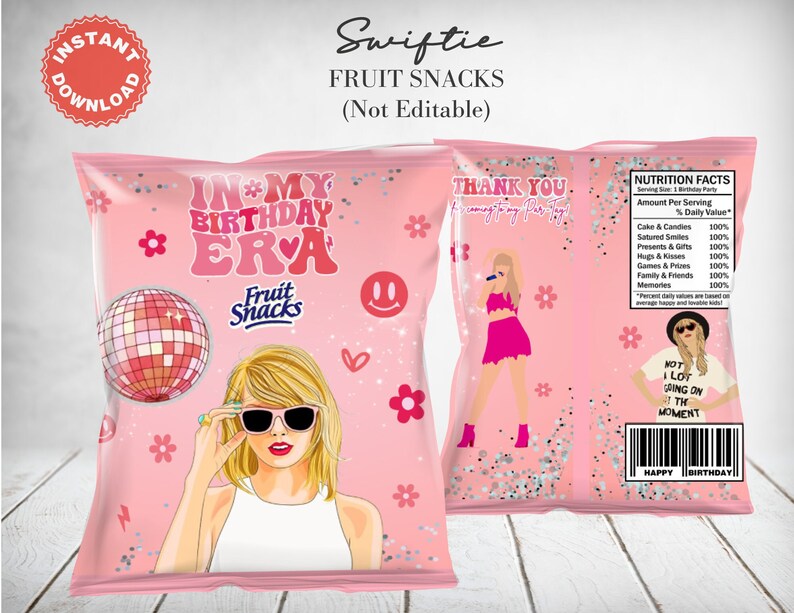 Switie Birthday Fruit Snack Wrapper, Swiftie Party Party Favors Guest ...