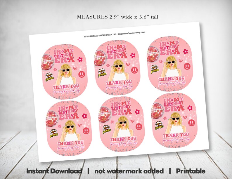 Switie Birthday Single Stack Labels, Swiftie Party, Birthday Era Party ...