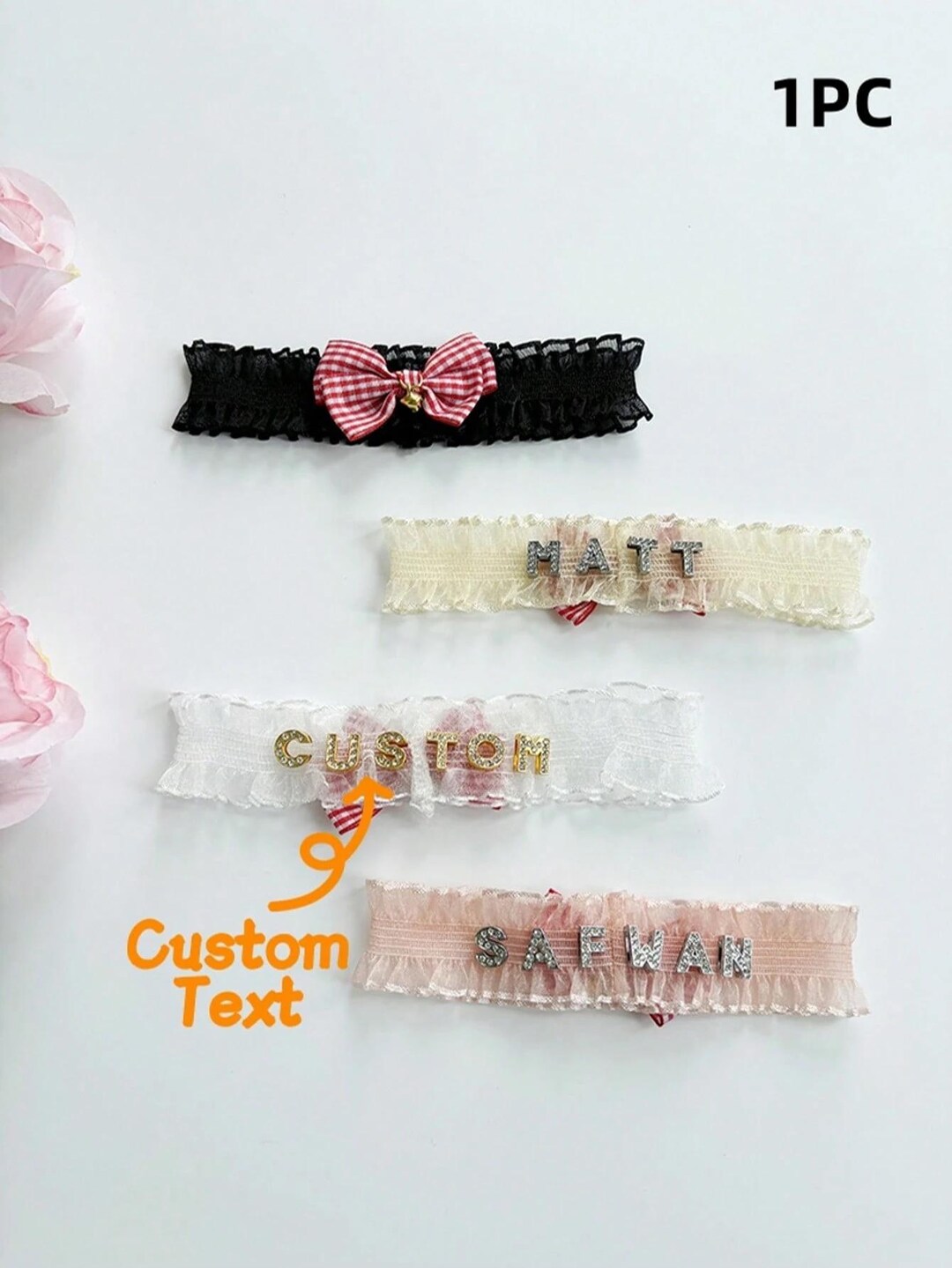 Personalized Crystal Letter Leg Garter: Bow Bell Rhinestone Thigh Ring ...