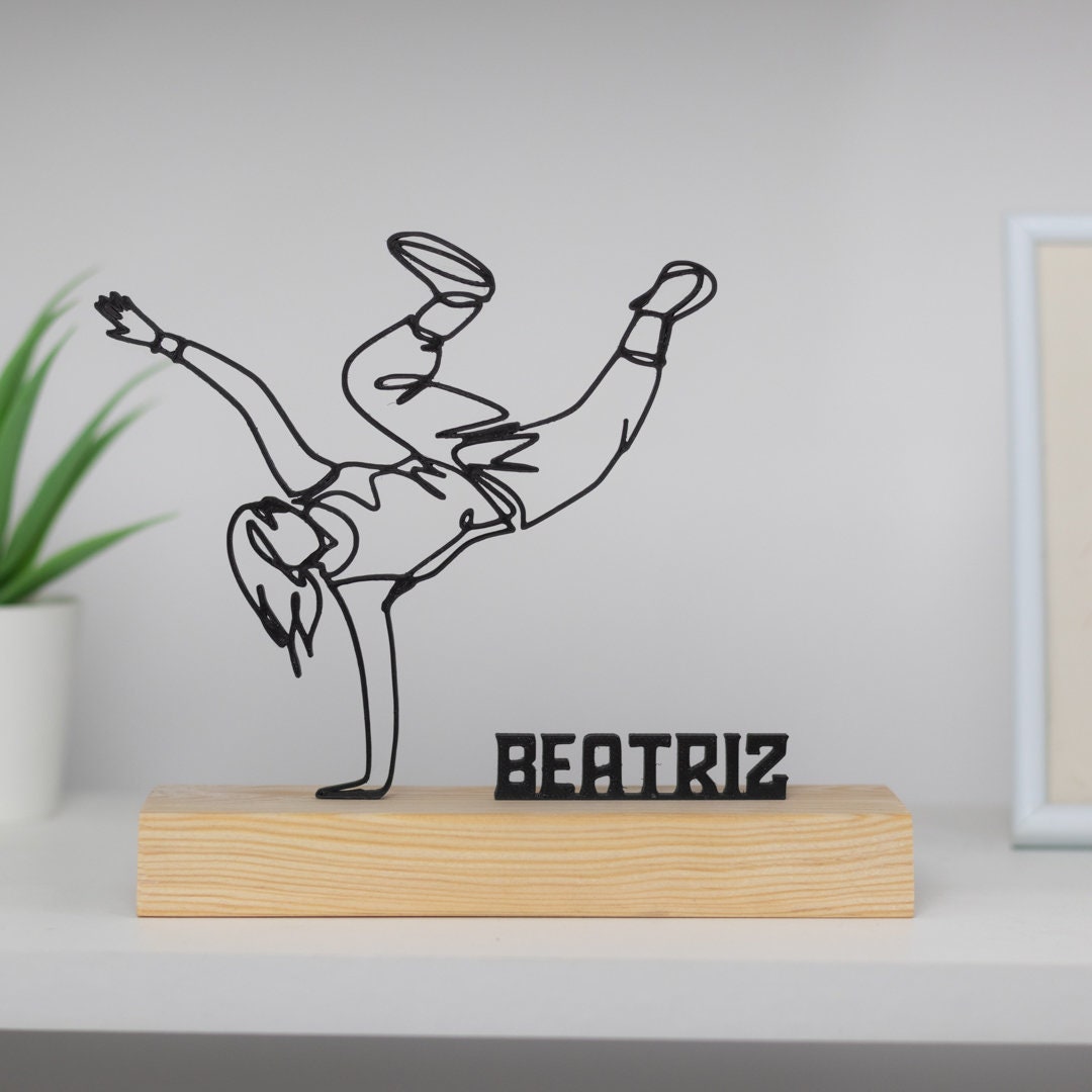 Bgirl Breakdance Sculpture With Wooden Base - Etsy