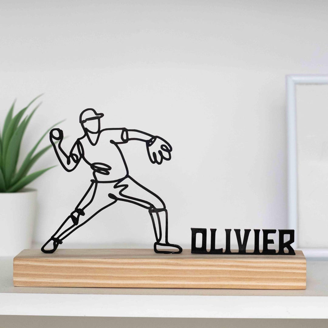 Baseball Sculpture With Wooden Base - Etsy