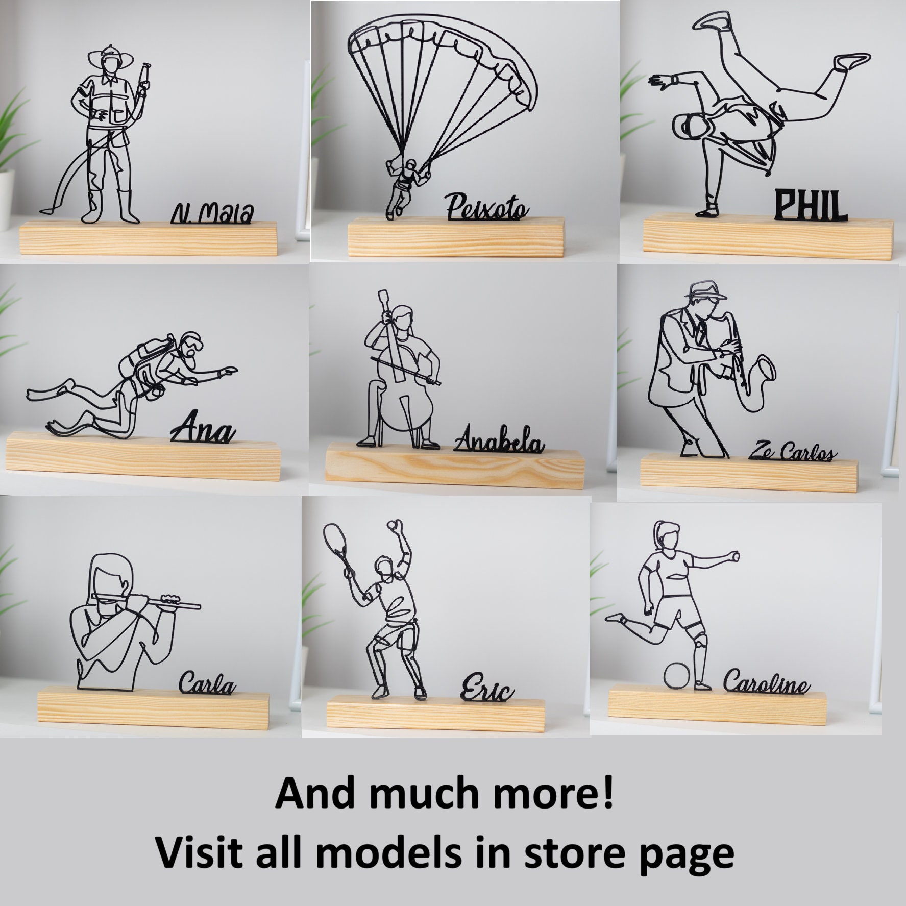Motocross Rider Sculpture With Wooden Base - Etsy