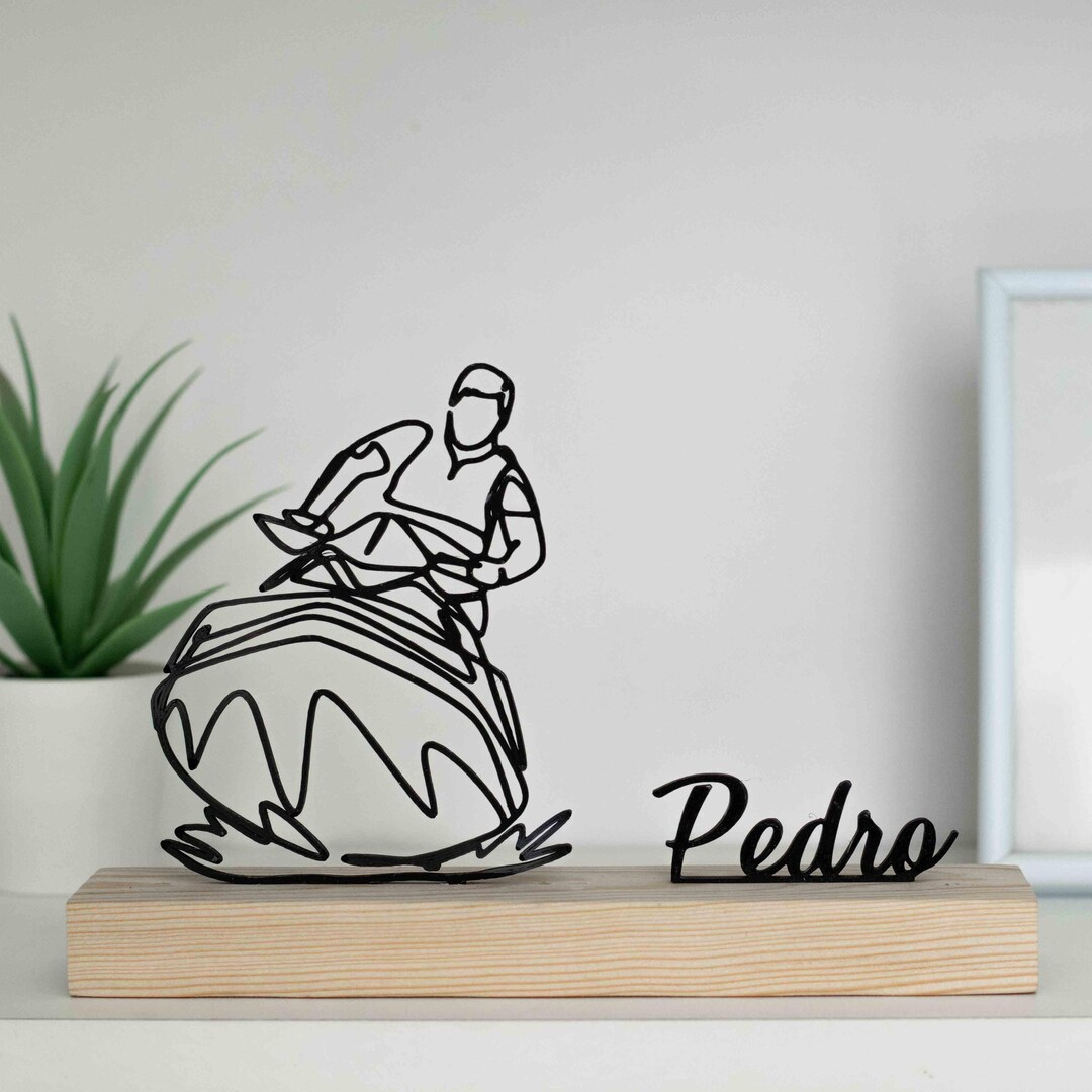 Jet Ski Trophy Sculpture With Wooden Base - Etsy