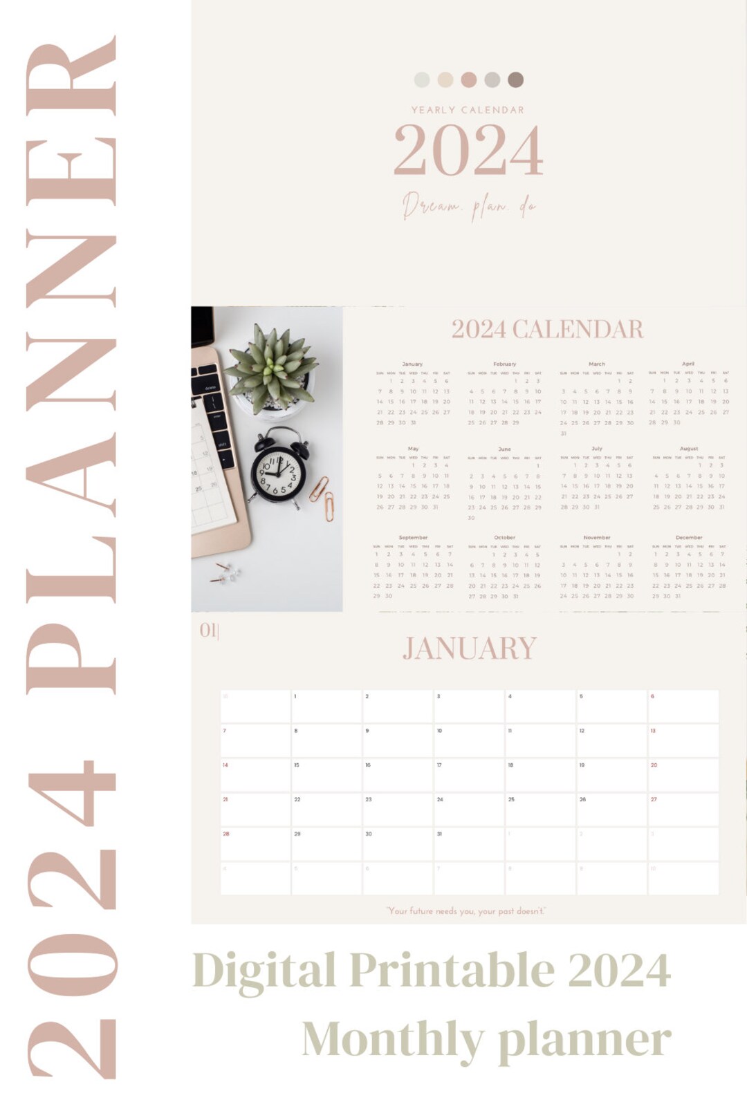 Printable Yearly Calendar Customize Pastel Colours Monthly Planner With ...