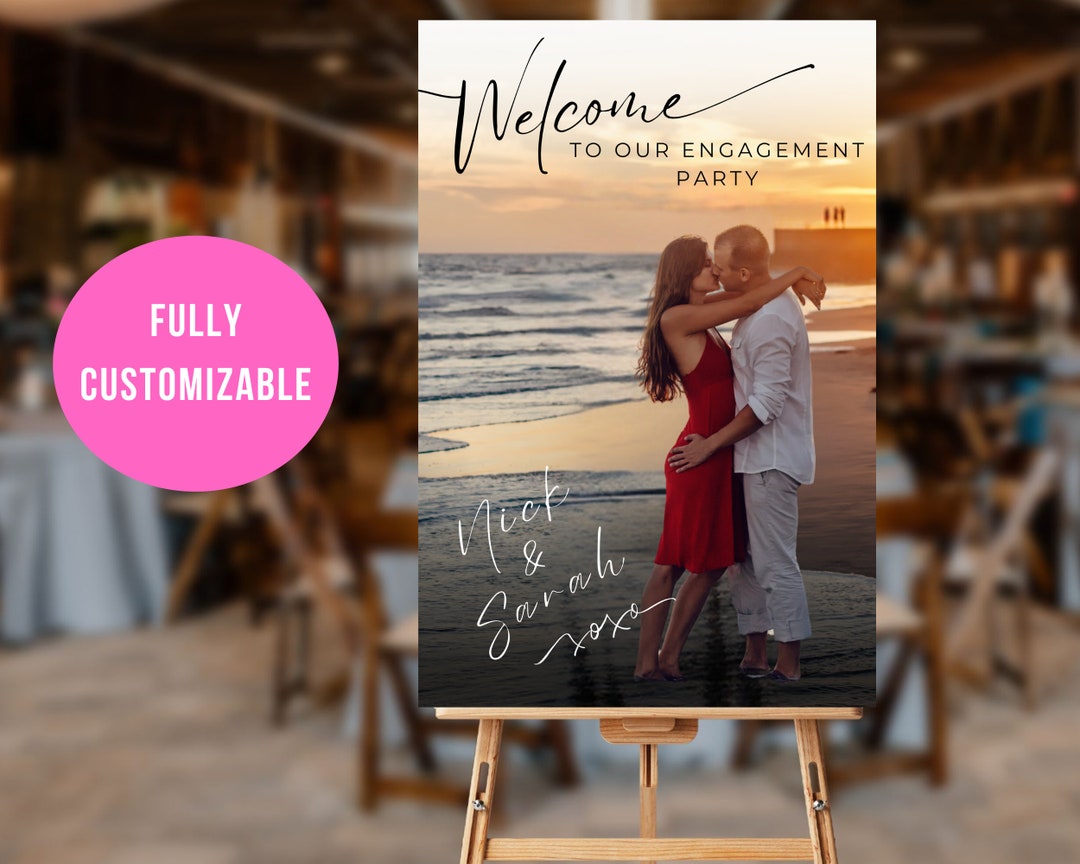 Engagement Welcome Sign Photo Engagement Party Welcome Sign ...
