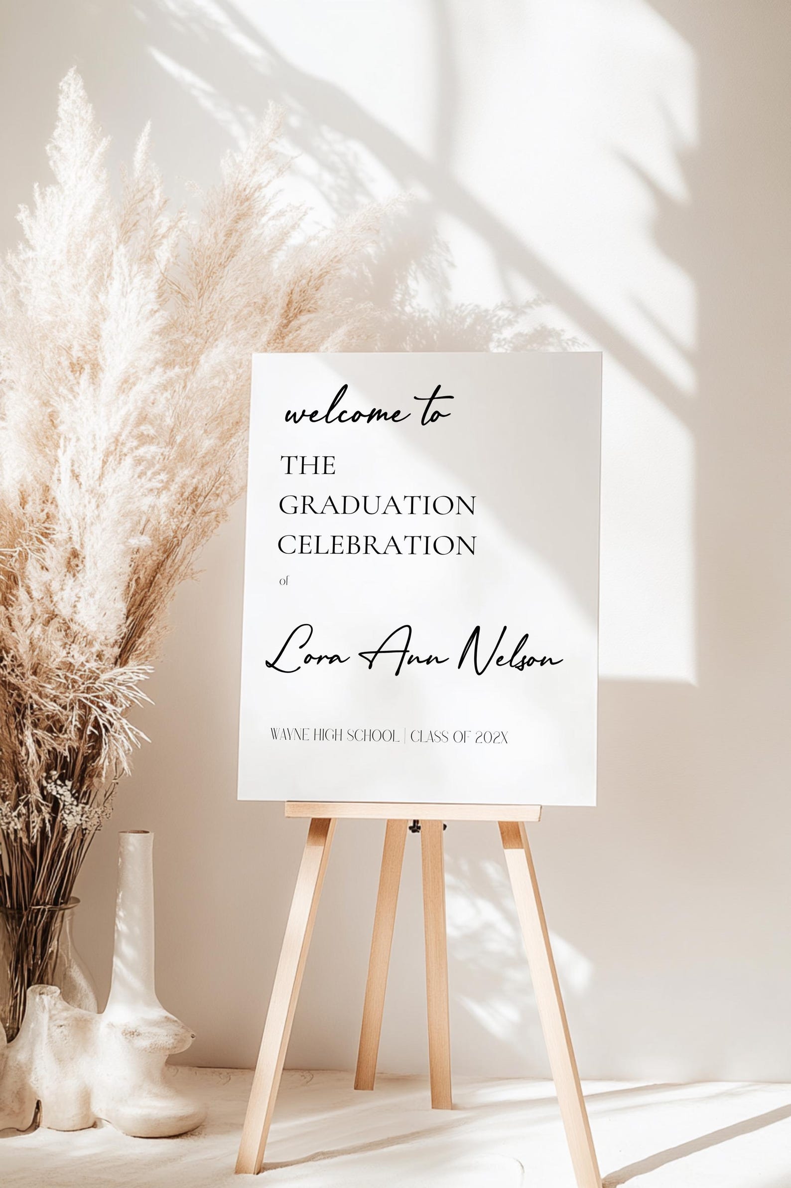 Graduation Welcome Sign Editable Boho Graduation Entrance Welcome Sign ...