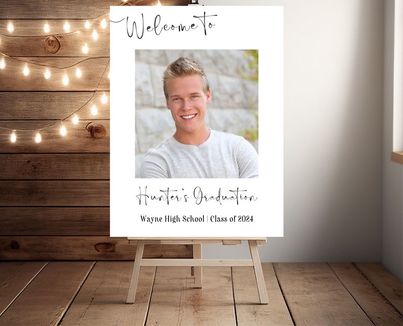 Custom Graduation Party Welcome Sign Photo Grad Party Sign Personalized ...