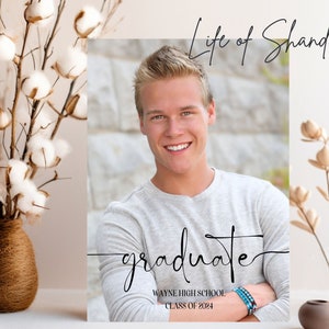 Masculine Guy Graduation Invitation 2024 Card Modern Graduation ...