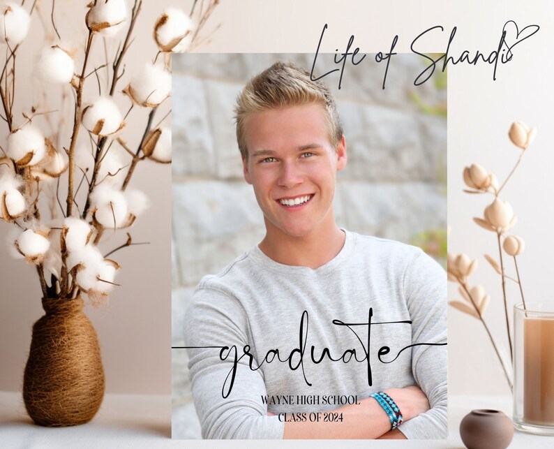 Masculine Guy Graduation Invitation 2024 Card Modern Graduation ...