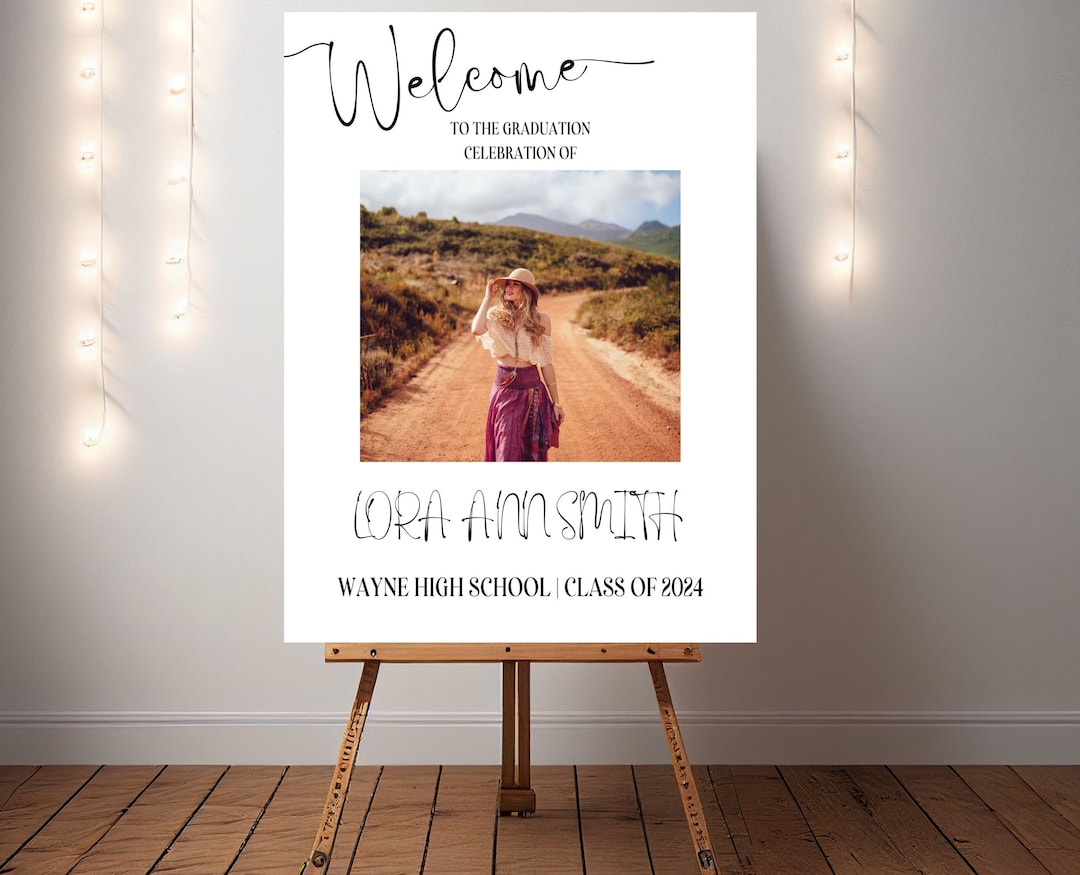 Class of 2025 Graduation Party Welcome Sign Custom Photo Grad Party ...