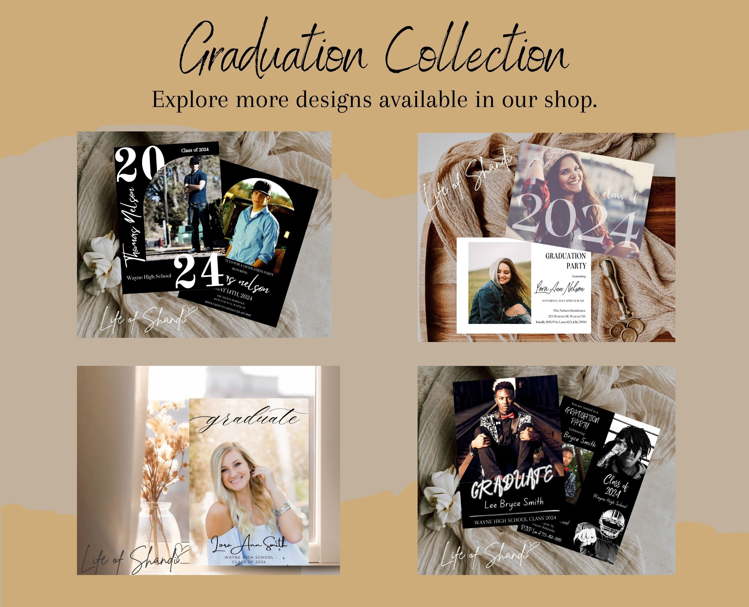 Guy Graduation Invitation 2024 Template Modern Graduation Announcement ...