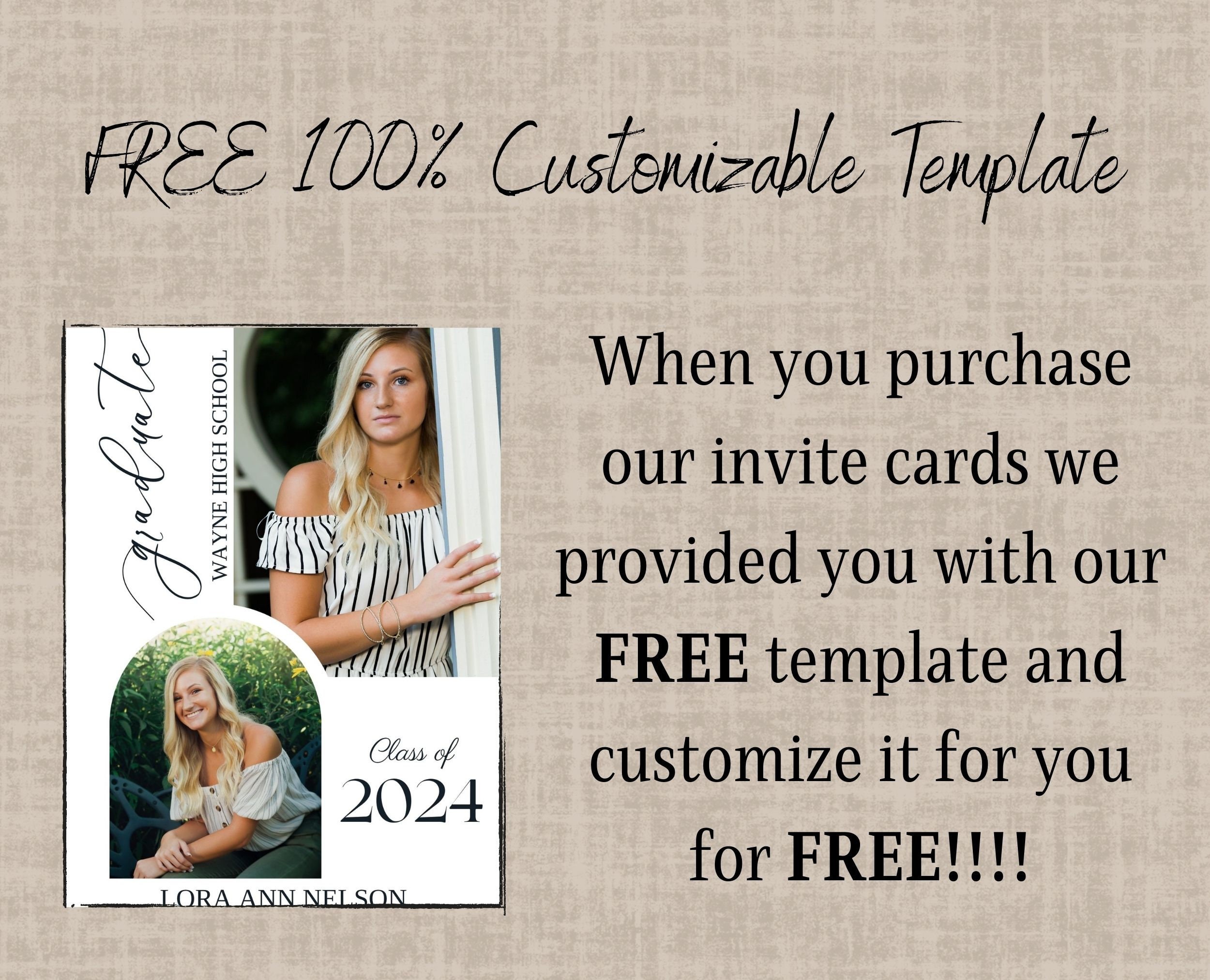 Elegant Graduation Invitation With Arch Photo Design, Class of 2024 ...