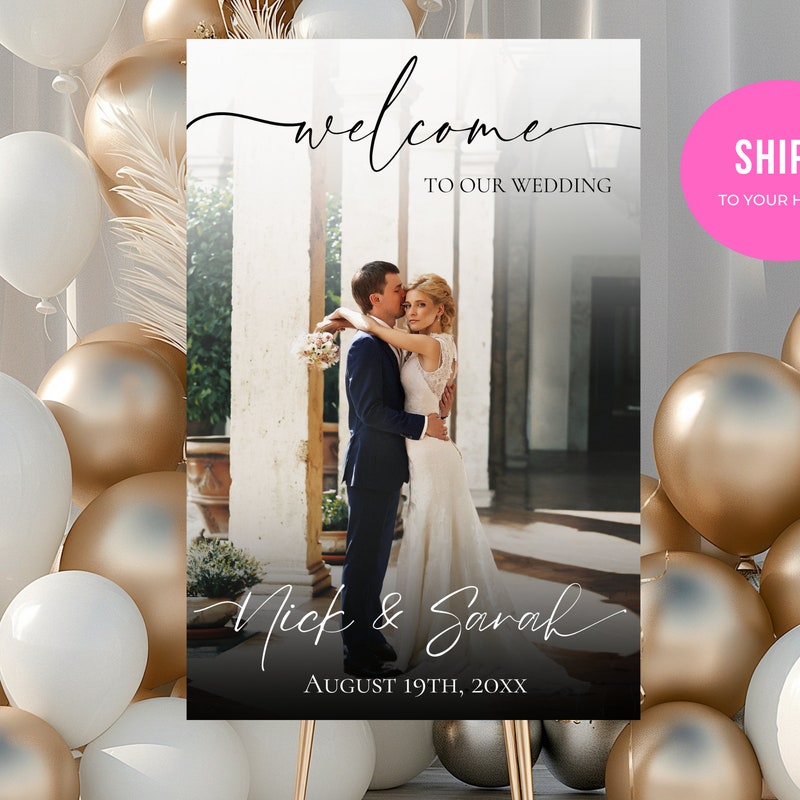 Wedding Welcome Sign With Photo - Etsy