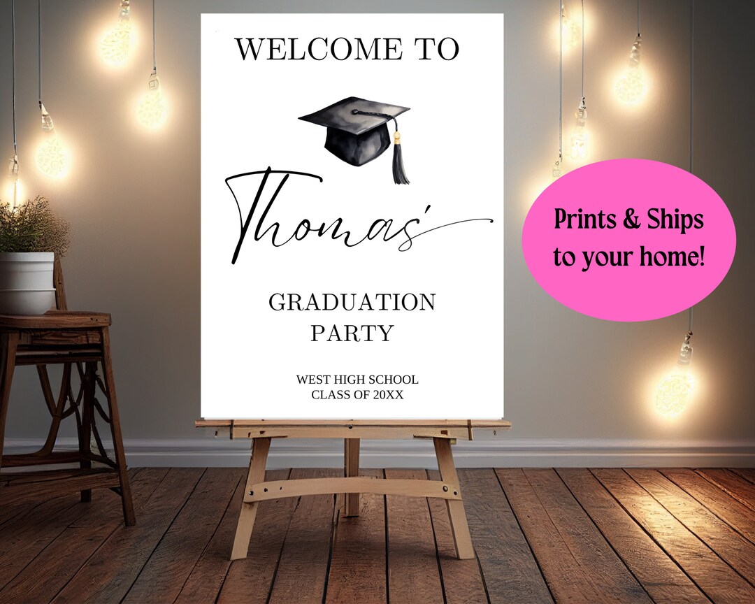Graduation Party Welcome Sign Class of 2024 Minimalist Custom Grad ...