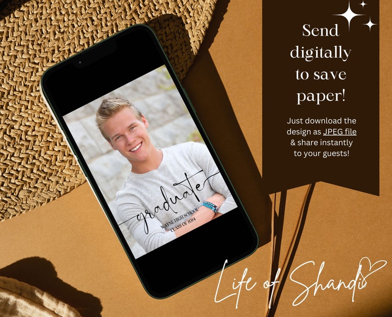 Masculine Guy Graduation Invitation 2024 Card Modern Graduation ...