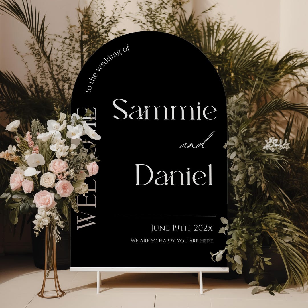 Arch Wedding Welcome Sign Elegant Wedding Entrance Welcome Sign ...