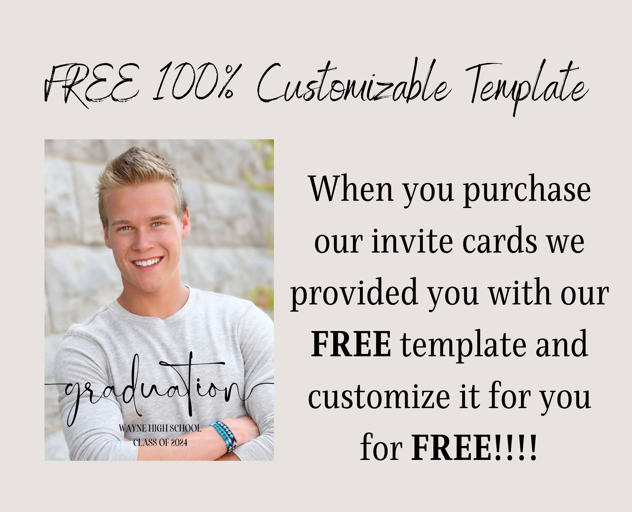 Masculine Guy Graduation Invitation 2024 Card, Modern Graduation ...