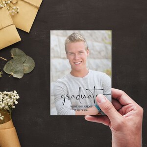 Masculine Guy Graduation Invitation 2024 Card Modern Graduation ...