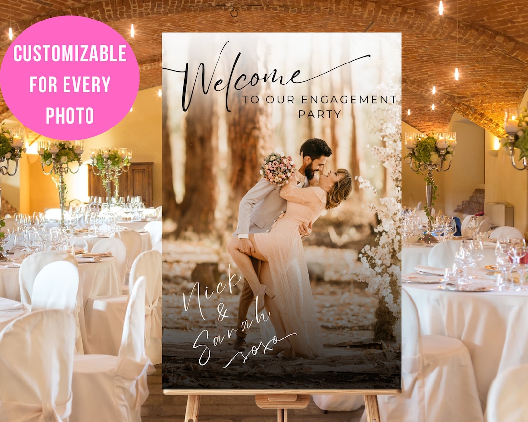 Engagement Party Welcome Sign Photo Elegant Engagement Party Welcome ...