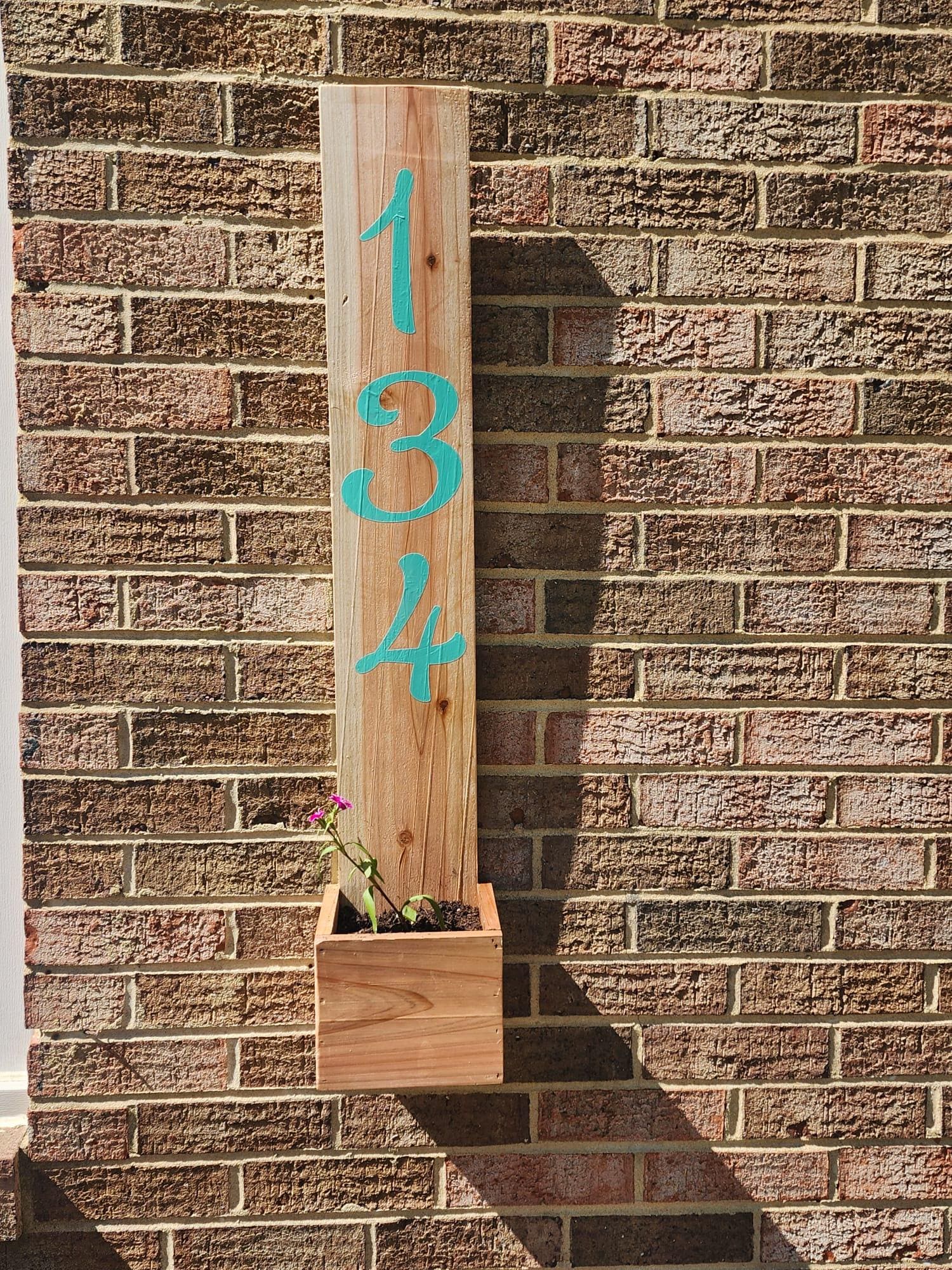 Custom Wooden Address Planter Box | Rustic Welcome Door Hanger ...