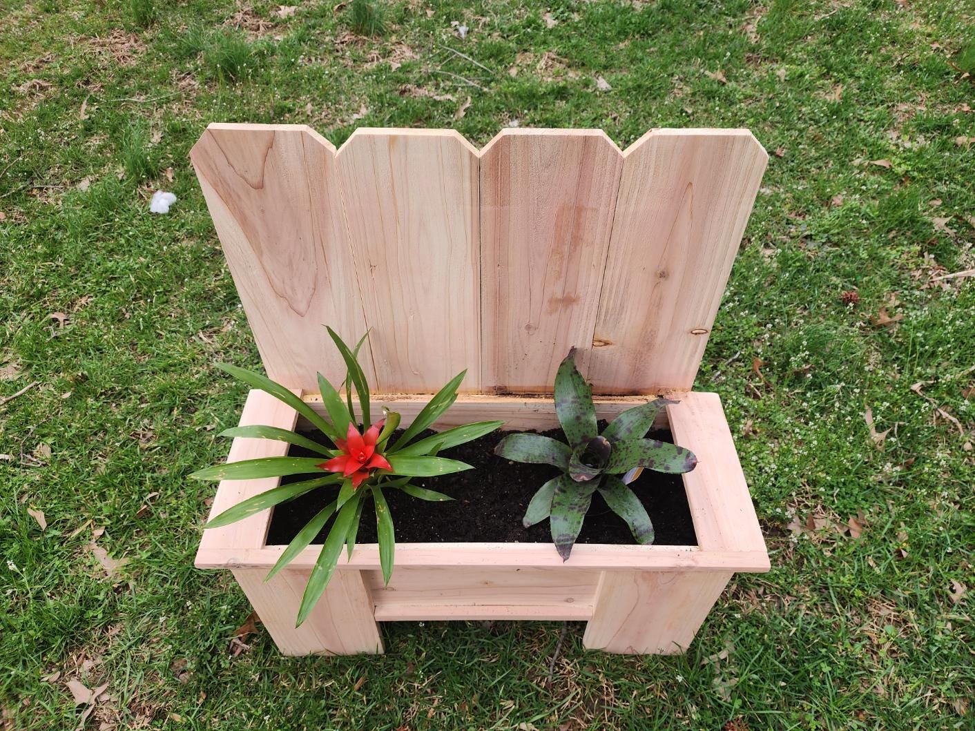 Charming Planter Box W/unique Fencing Design | Can Be Personalized ...