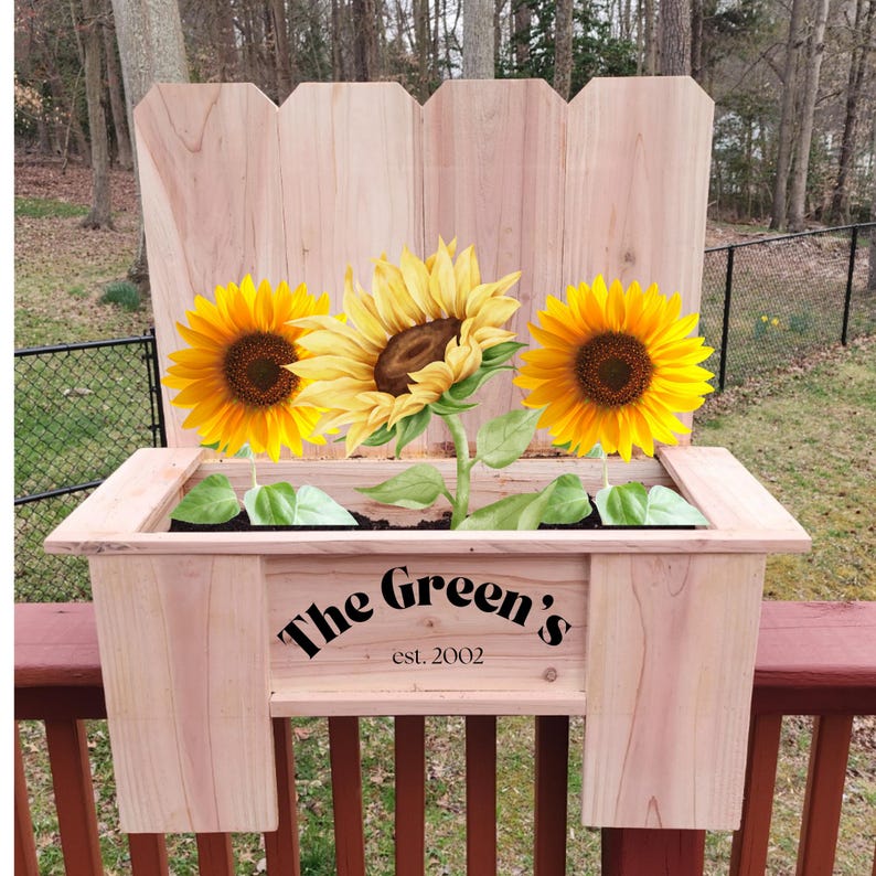 Charming Planter Box W/unique Fencing Design | Can Be Personalized ...