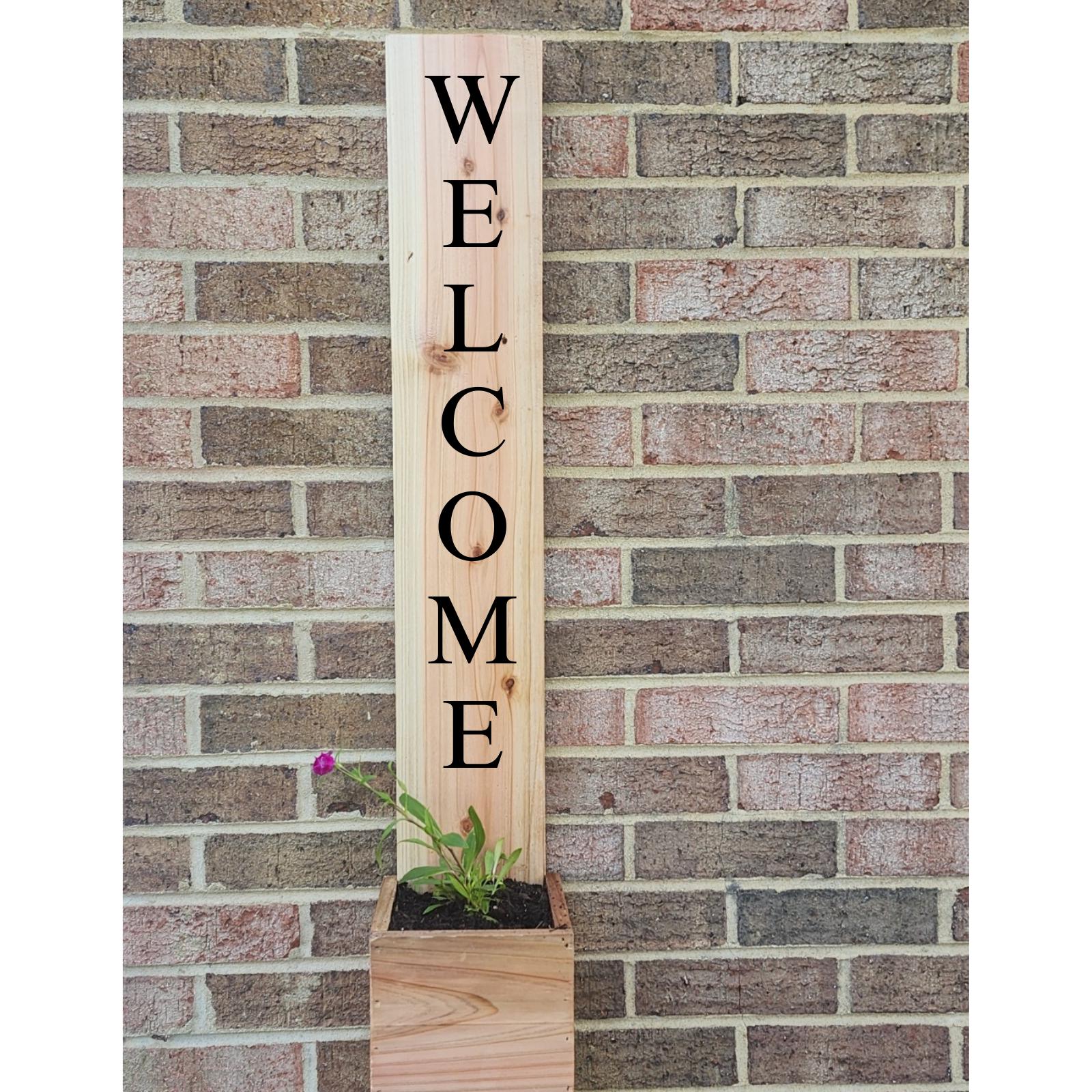 Custom Wooden Address Planter Box | Rustic Welcome Door Hanger ...