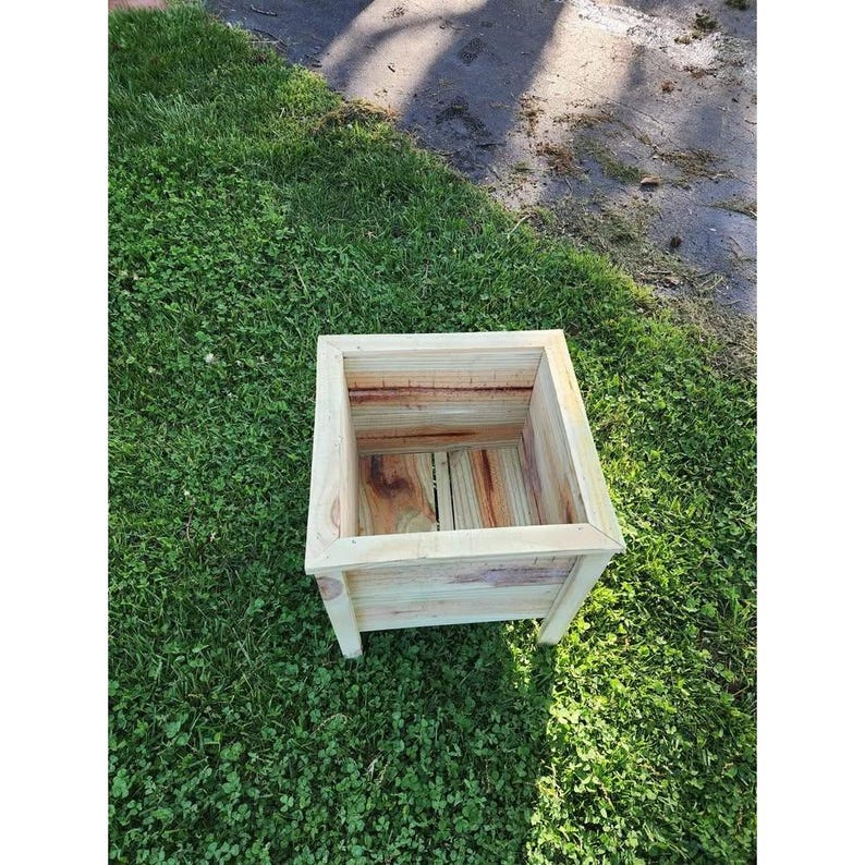 Cedar Wood Planter Box – Square Raised Garden Bed for Outdoor or Indoor ...