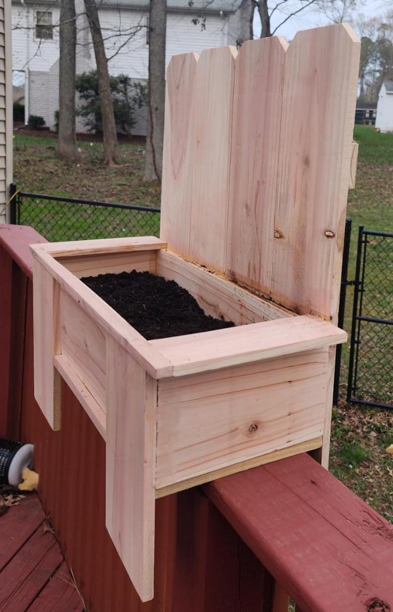 Charming Planter Box W/unique Fencing Design | Can Be Personalized ...
