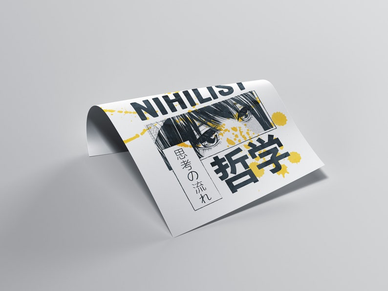 Japanese Manga Style Digital Print/poster, Stylish Japanese Letters ...