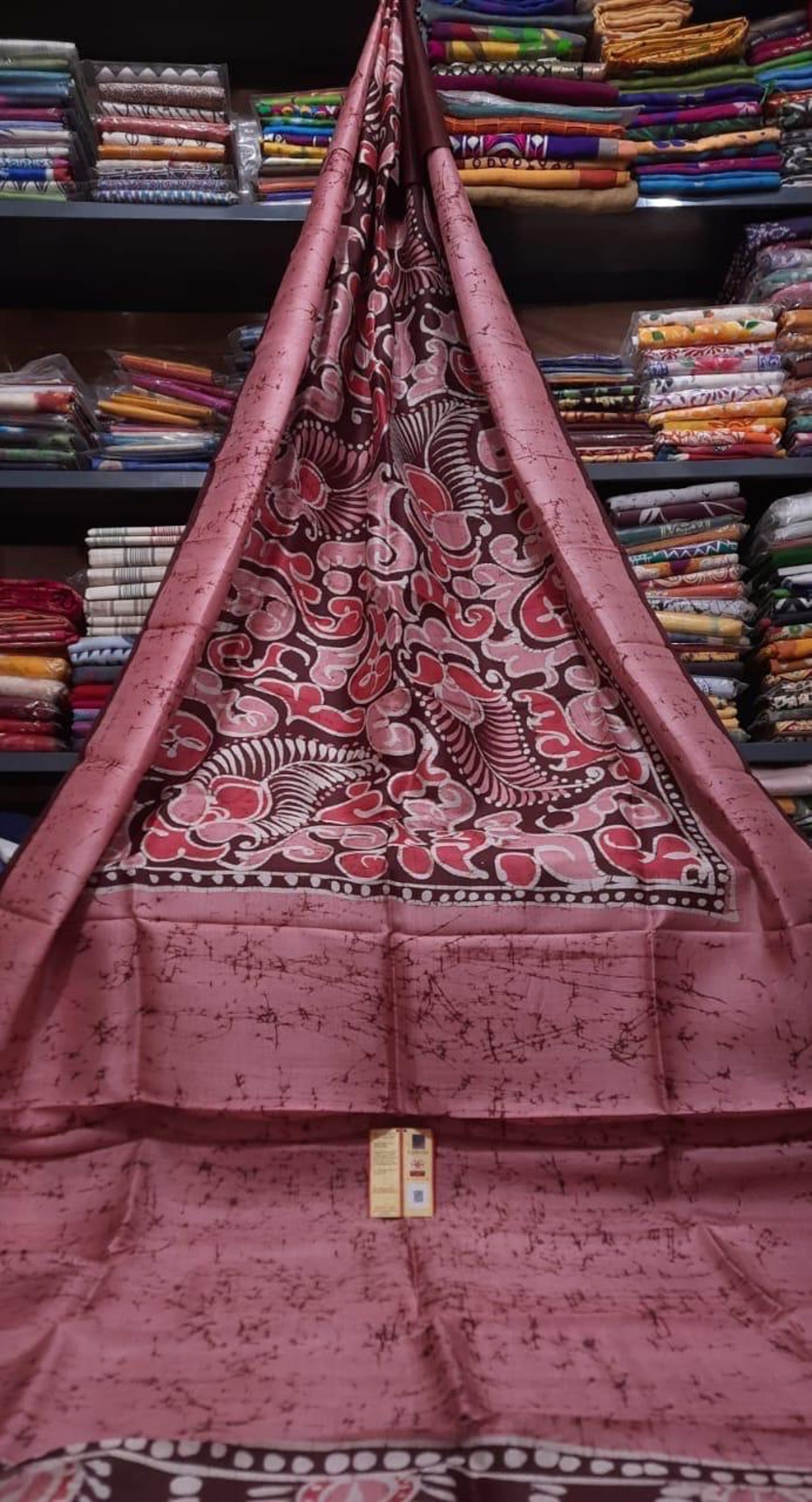 Handmade Batik Tussar Pure Silk Saree (silk Mark Certified) (kalamkari ...