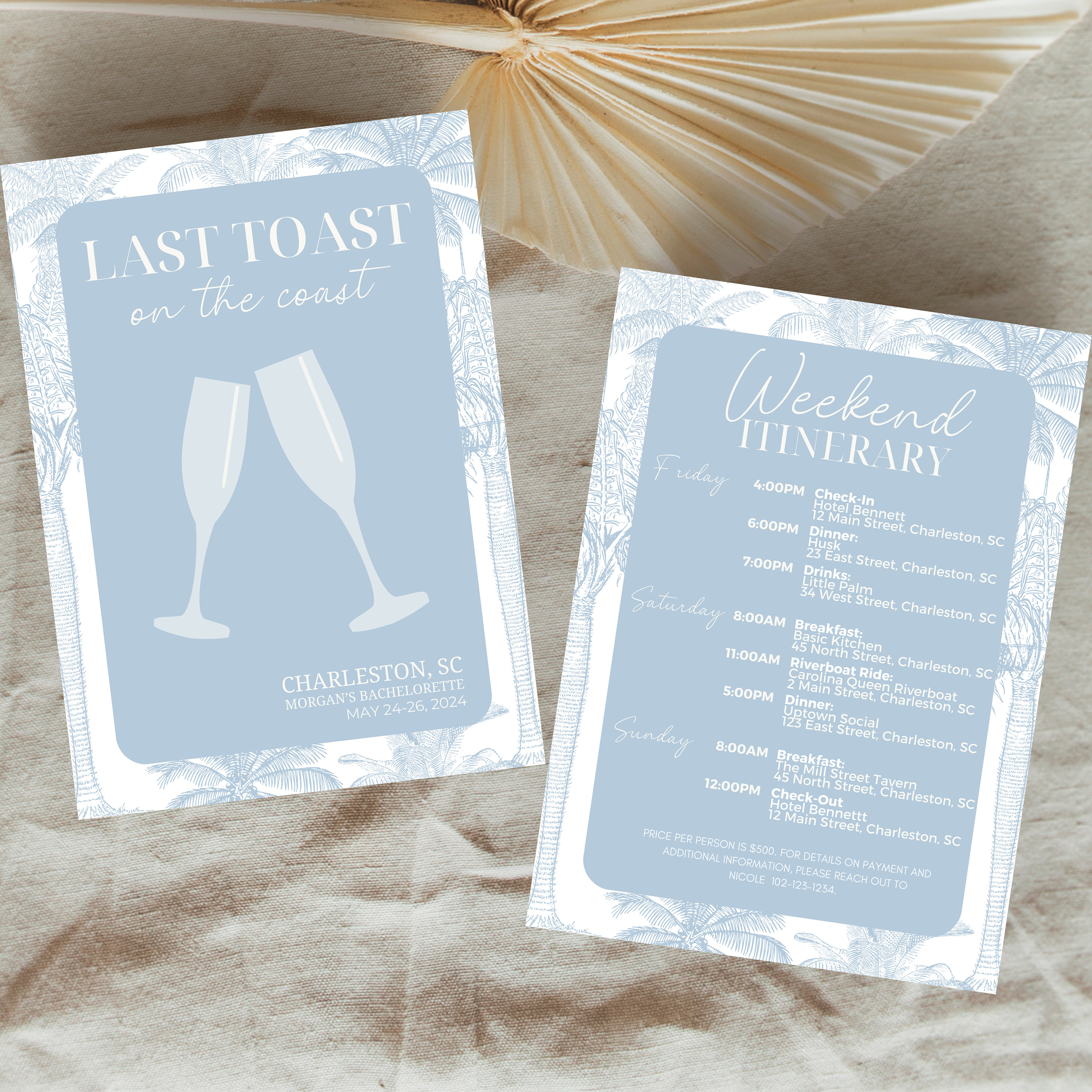 Editable Coastal Last Toast on the Coast Bachelorette Invitation and ...