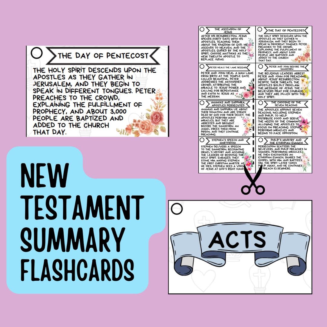 New Testament Summary Flashcard , New Testament Study Guide , 27 Books ...
