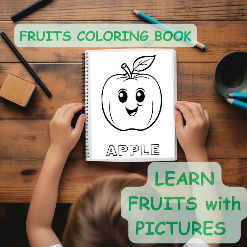 33 Fruit Coloring Pages, Fruit Coloring Book for Kids, Preschoolers ...