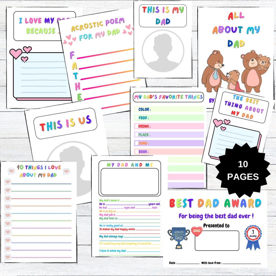 All About My Dad Book, Father's Day Gift, Birthday, Present for Dad ...