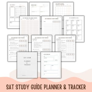 SAT Exam Prep Study Planner and Tracker , SAT Study Planner Daily , Sat ...