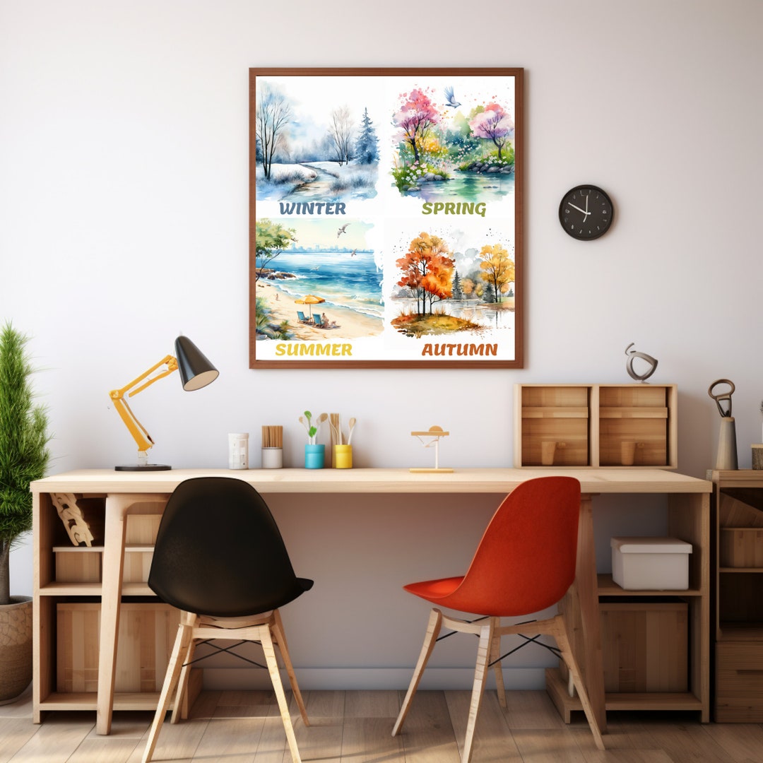 The Four Seasons Poster Printable, Educational Posters, Kindergarten ...