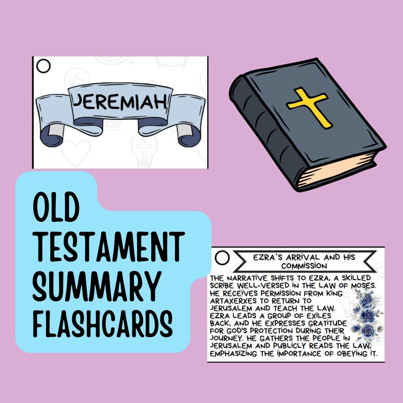Old Testament Summary Flashcard , Old Testament Study Guide , 39 Book ...