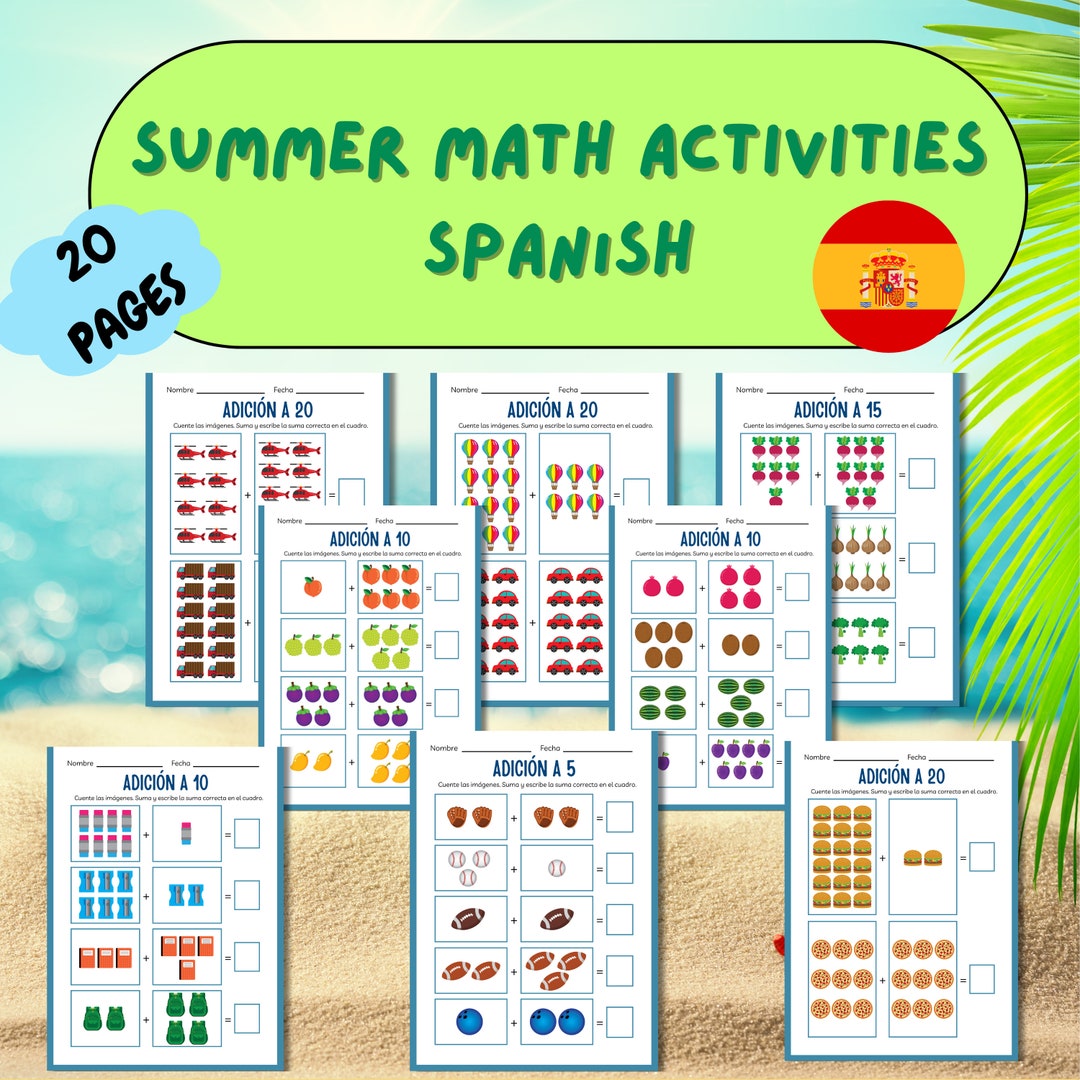 Preschool Math Addition in Spanish, Beginning Math, Counting, Learning ...