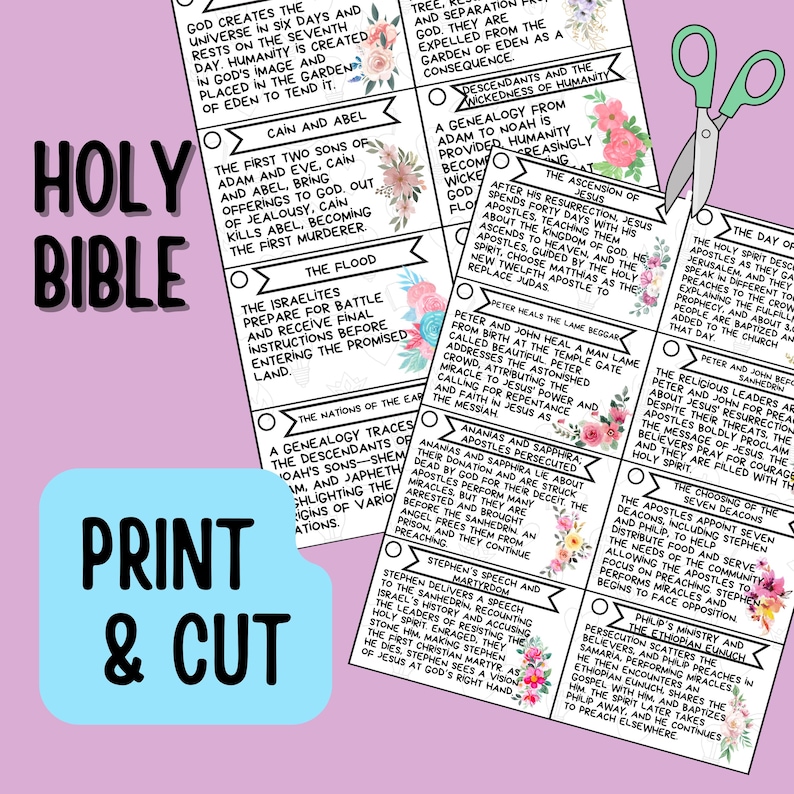 Entire Bible Made Simple Flashcard Bible Study Guide Flashcard Easy to ...