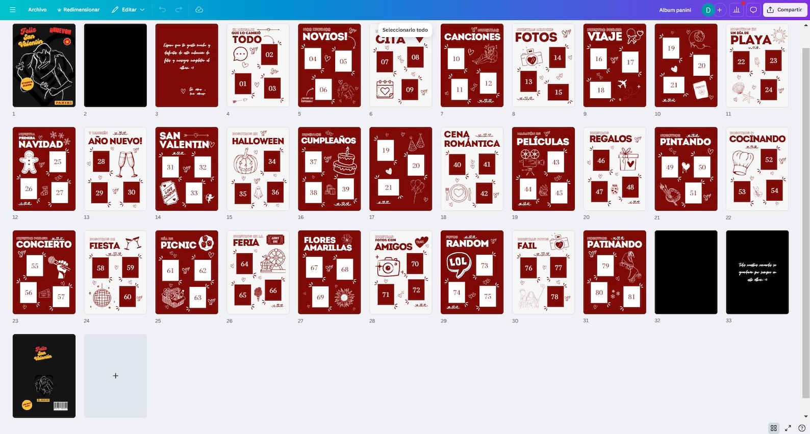 Álbum de cromos personalizado | Plantilla Canva editable | Descarga ...