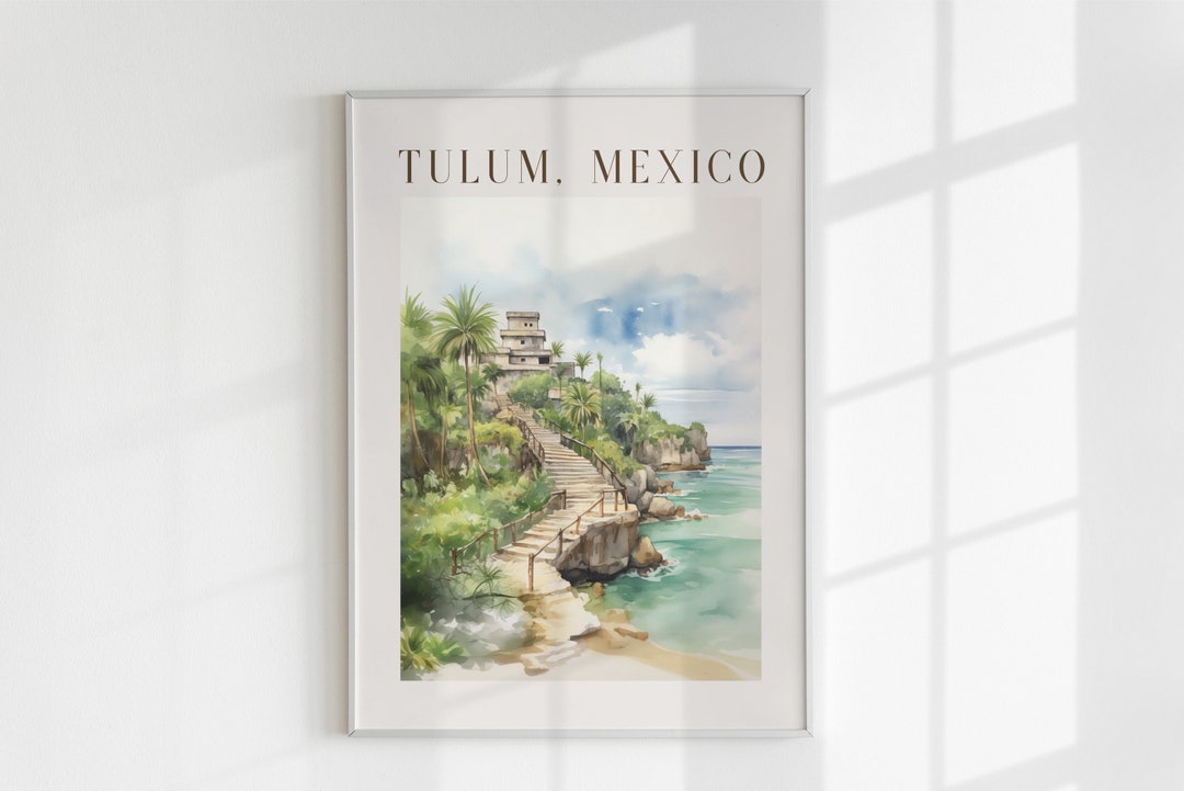 Tulum, Mexico Poster Art Print Wedding Anniversary Gift Honeymoon Gift ...